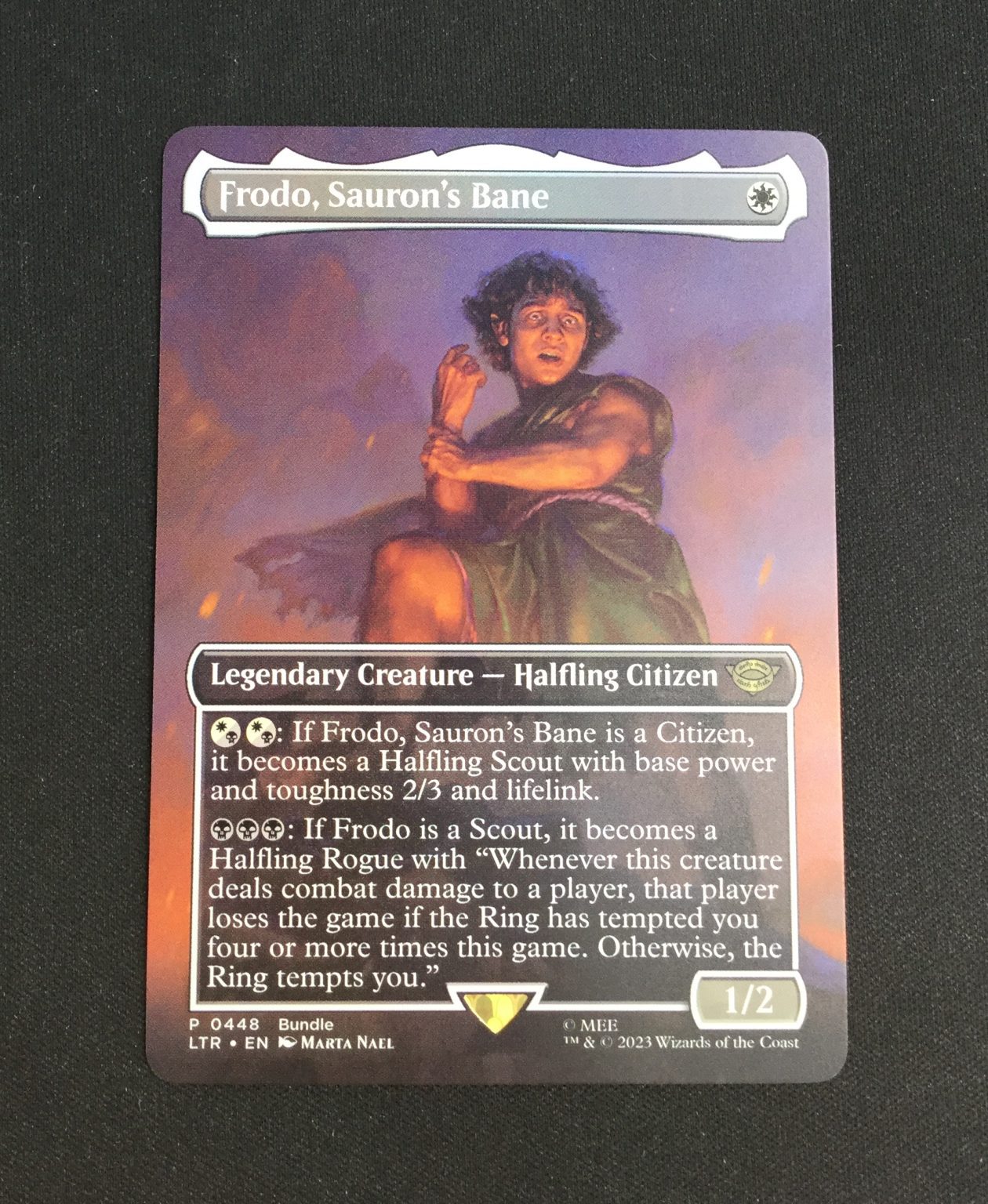 Frodo, Sauron's Bane (Borderless) - MTG Proxy The Lord of the Rings ...