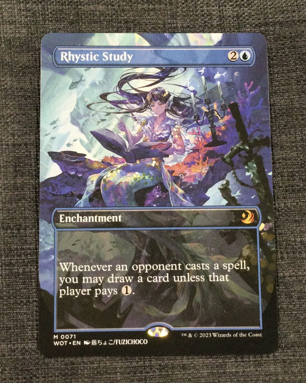 Rhystic Study (Anime Borderless) - MTG Proxy Wilds of Eldraine ...