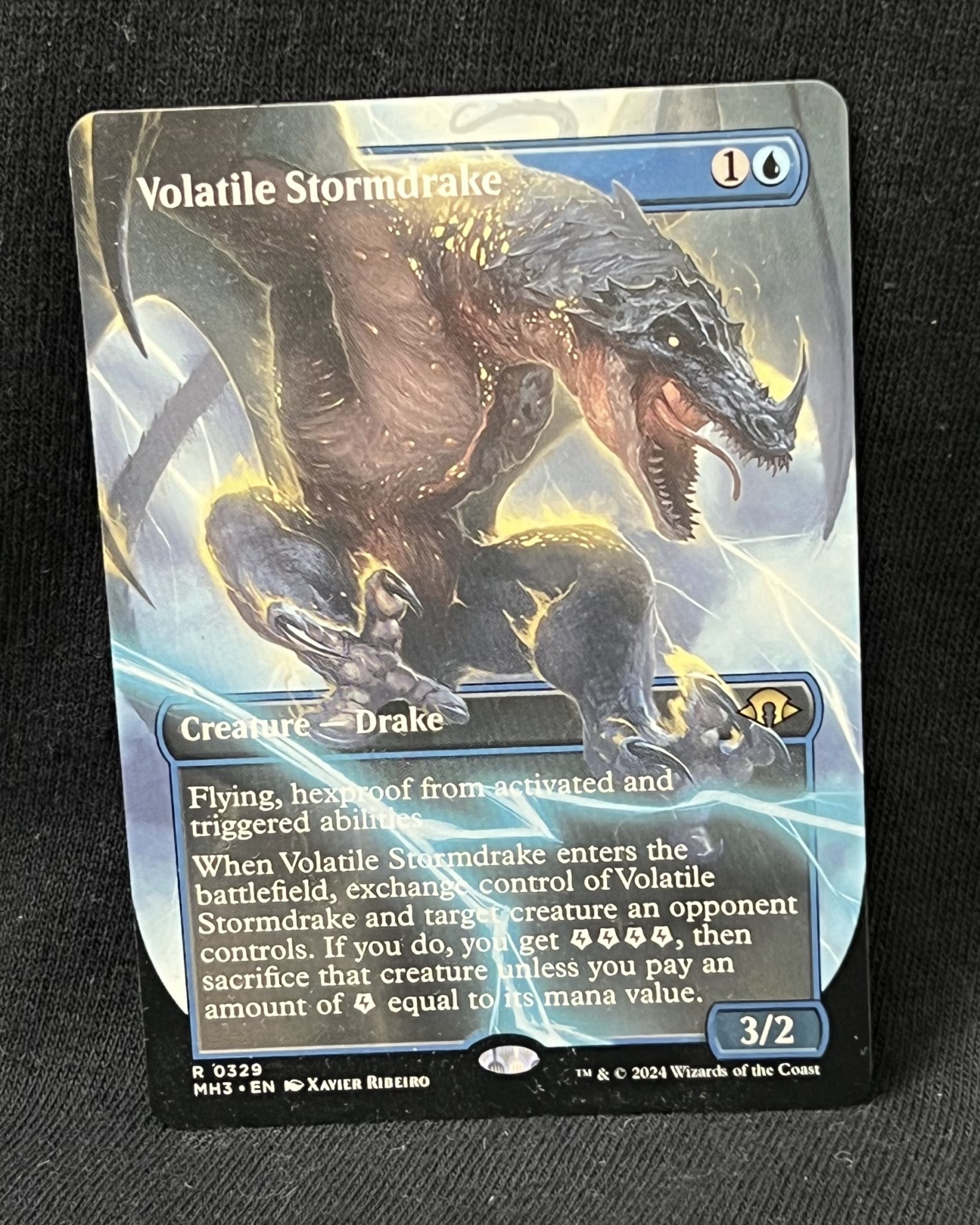 Volatile Stormdrake (Borderless) - MTG Proxy Modern Horizons 3 - Proxy King